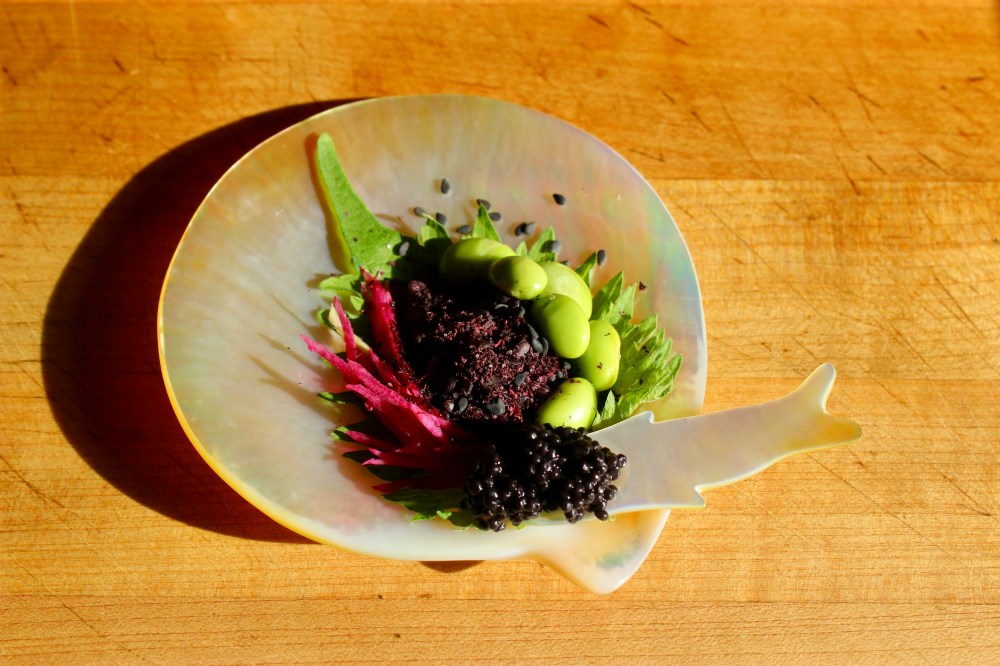 Vegan Caviar & Shiso Appetizer – Big Sis Little Dish